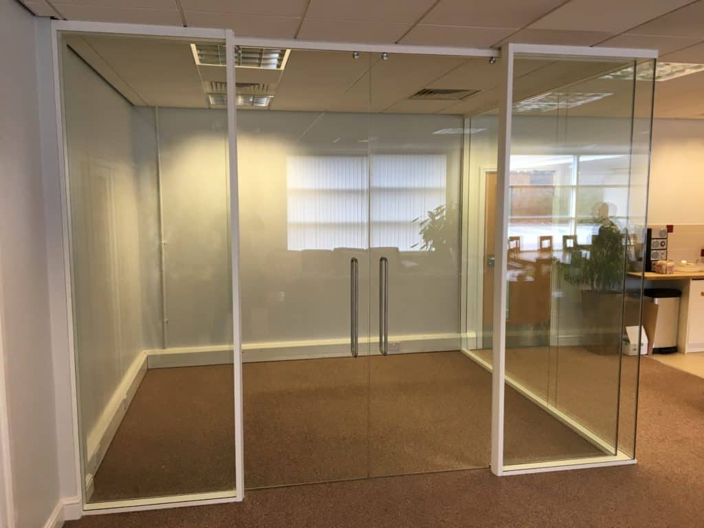 Framed Glass Double Door - Glazed Partitions | Elephant Glass Office ...